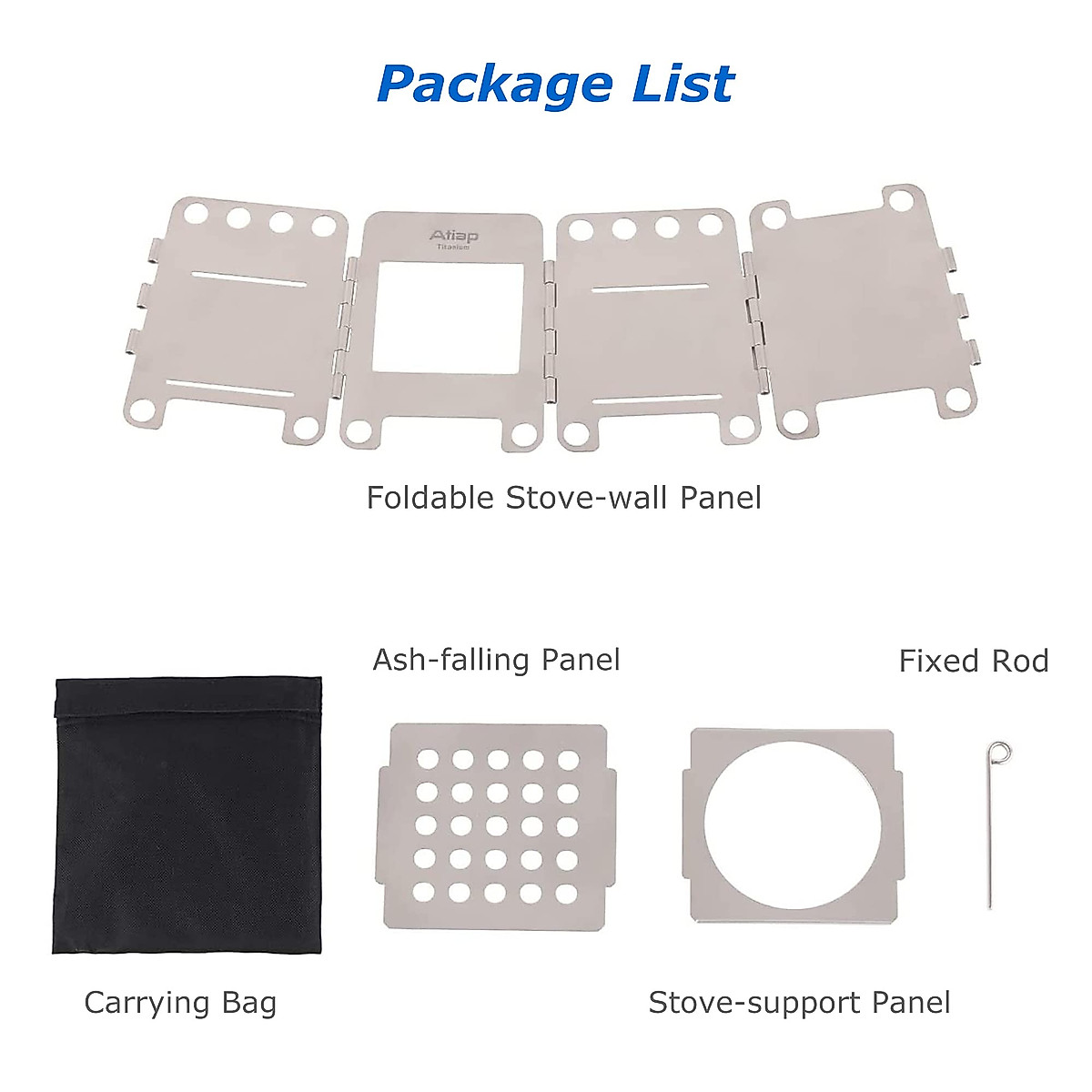 ATiAP Titanium Wood Burning Stove, Foldable Camping Backpacking Stove, Portable Wood Stove Alcohol Stove for Outdoor Camping Picnic BBQ