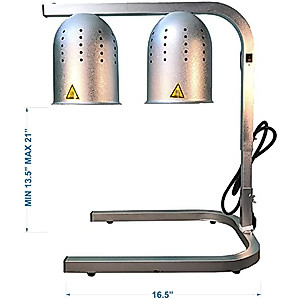 Avantco Commercial Portable W62 Heat Lamp Food Warmer 2-Bulb Free-Standing