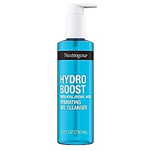 Neutrogena Hydro Boost Lightweight Hydrating Facial Gel Cleanser, Gentle Face Wash & Makeup Remover with Hyaluronic Acid, Hypoallergenic & Paraben-Free, 7.8 fl. oz