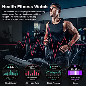 AMAZTIM Smart Watches for Men,60 Days Extra-Long Battery, 50M Waterproof,Rugged Military (Answer/Make Calls) Fitness Tracker, 1.43" Ultra HD AMOLED, AI Voice Assistant/Blood Pressure/Sleep Monitor