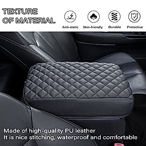 JKCOVER Center Console Armrest Cover Compatible with Toyota 4Runner 2010-2020 2021 2022 2023 Truck Accessories Premium PU Leather Cushion Protector (Black)