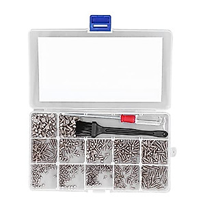 Zerodis Computer Screws, 600Pcs Carbon Steel Computer Screw Set Antislip Thread for Military Laptop