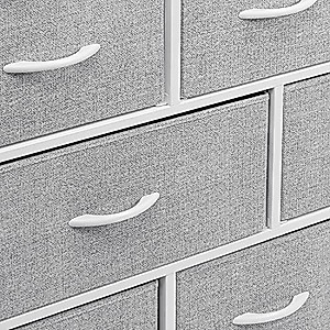 Sorbus Dresser with 8 Drawers - Furniture Storage Chest for Kids Clothing Organization, Bedroom, Hallway, Closet, Office - Steel Iron Frame, Rustic Farmhouse Wood Top, Fabric Bins (White)