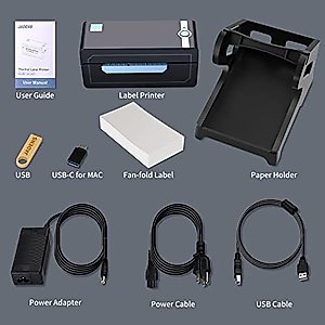 JADENS Bluetooth Thermal Shipping Label Printer – Wireless 4x6 Shipping Label Printer, Compatible with Android&iPhone and Windows, Widely Used for Ebay, Amazon, Shopify, Etsy, USPS