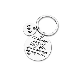 Fathers Day Dad Gift from Daughter Birthday Keychain Gift for Father Daddy Father in Law Stepdad Present Christmas Valentine Thanksgiving Gift for Papa Dad from Little Girl Kids Stocking Stuffer