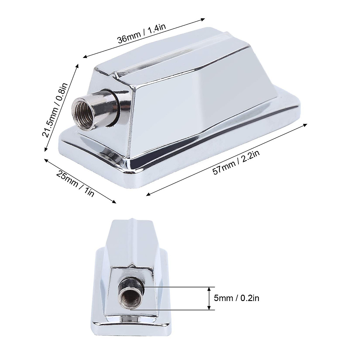 5Pcs Drum Claw Hook, Rectangular Chrome Plated Snare Drum Lug Bass Drum Replacement Parts