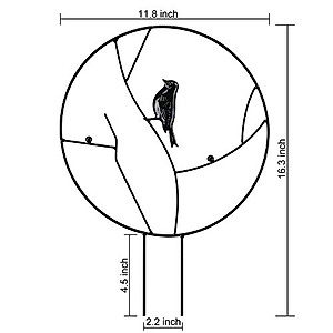 16.3" Tall Garden Trellis for Climbing Plants, Rust-Proof Iron Trellis for Indoor Potted Plants, Bird Round Circle Trellis, Metal Vine Plant Support Trellis for Vines Hoya Houseplants Ivy Flowers