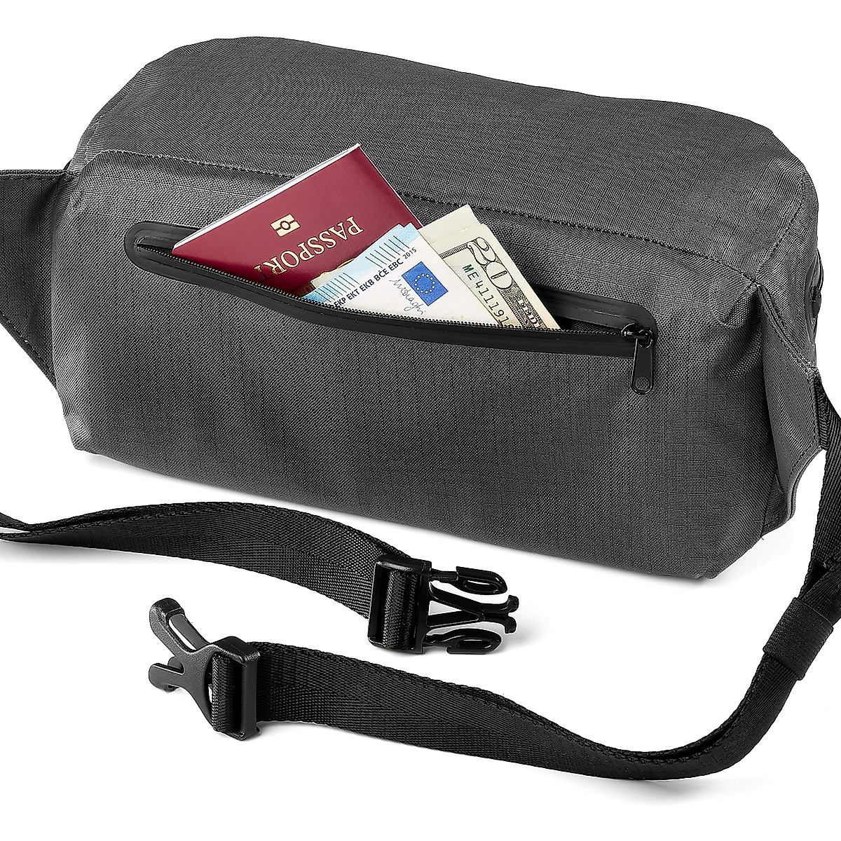 Skog Å Kust FannySåk Airtight & Waterproof Floating Waist Bag | for Kayaking, Rafting, Boating, Swimming, Camping, Hiking, Beach, Fishing | Grey