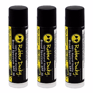 Rubber Ducky Mineral Lip Balm SPF 39 - Lip Sunscreen | Reef Safe Sunscreen | Water Resistant | Vegan | Broad Spectrum Lip Care | Vitamin E for Moisturized Lips | Coconut Flavor | .15 oz Each | 3 Pack