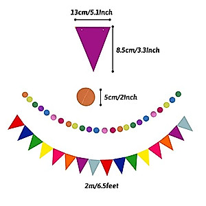 ZERODECO Fiesta Paper Fan Party Decorations Set, Multicolor Cinco De Mayo Pom Poms Pennant Garland String Banner Fringe Curtains Mexican Coco Carnivals Festivals Party Supplies