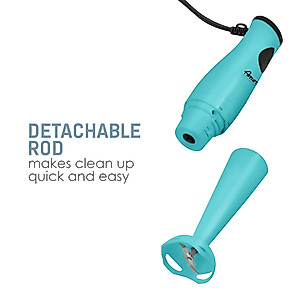 Elite Gourmet EHB-2425BL Aqua Electric Immersion Hand Blender, 150 Watts, For Soups, Sauces, Baby Food, Blue