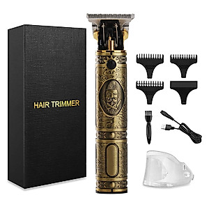 Hair Clippers for Men, Professional Hair Trimmer T-Blade Trimmer Electric Haircut Kit Cordless Rechargeable Zero Gapped Edgers Clippers Beard Trimmers Grooming Kit Men's Gift