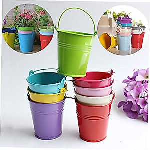 Yardwe Flower Bed Decor Basket Decor Fence Decor 10pcs Bucket Planter Balcony Bucket Hanging Flower Buckets Hanging Flower Pots Garden Hanging Bucket Balcony Hanging Bucket Flowerpot Drum