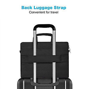 MOSISO Laptop Shoulder Bag Compatible with MacBook Air/Pro, 13-13.3 inch Notebook, Compatible with MacBook Pro 14 inch 2023-2021 A2779 M2 A2442 M1 with Horizontal Pocket & Fix Handle & Belt, Black