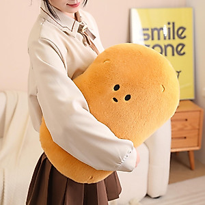 funnykitten Potato Plush, Kawaii Stuffed Potato Pillow Soft Realistic Potato Plushie Toy Funny Food Plush Pillows Gift for Home Decor Party, 21.6 inch