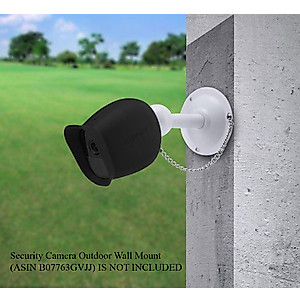 Meffort Inc Silicone Skin Cover with Dual Layer Sunshade Design, Clear (Not Fuzzy) Night Vision - Sun Glare UV Weather Protection Cover Compatible with Arlo Pro & Arlo Pro 2 Camera, 3 Pack (Black)