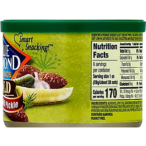 Blue Diamond Almonds Spicy Dill Pickle Flavored Snack Nuts, 6 Oz Resealable Can (Pack of 1)