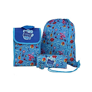 Nickelodeon Blue's Clues & You Boys Girls 16" Backpack 5 piece School Set (One Size, Blue)