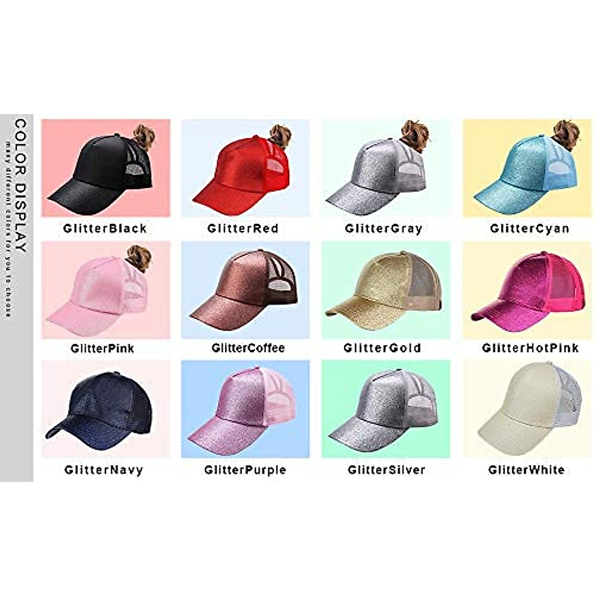 Criss Cross Hat Washed Distressed Baseball Cap Ponytail Hat High Messy Bun Ponycap for Women