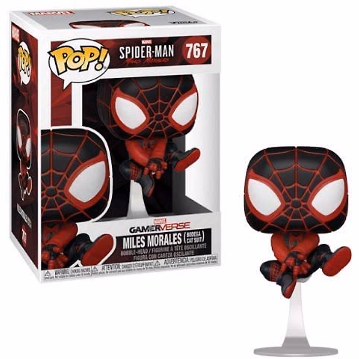 Spider-Man Miles Morales Bodega Cat Suit Pop # 767 Marvel Gamerverse Vinyl Figure (Bundled with EcoTek Protector to Protect Display Box)