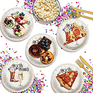 Birthday Galore Boots and Bubbly Bridal Shower Party Supplies Large 9" Paper Plates in Bulk 32 Piece