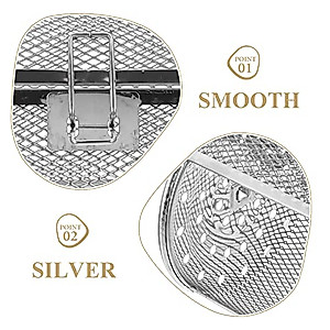 Luxshiny Hibachi Grill Stainless Steel Rotisserie Basket, Grilled Cage Basket Round Rotating Basket Air Fryer Accessories for BBQ Grill Bakeware (12×23cm) Grilling Accessories