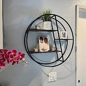 Admired By Nature 3 Tier Floating Shelves Wall Mount Shelf, Farmhouse Shelf for Wall Decor, Accent Wall Shelf, Display Shelf, Rustic Wood Wall Mounted Organizer Storage Shellf for Home Decor, 1 Unit