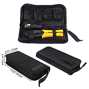 Toprema Ratchet Wire Crimping Tool Kit 5 Interchangeable Dies Set for Insulated Non-insulated Ferrules Terminals Electrical Connectors with Carry Bag
