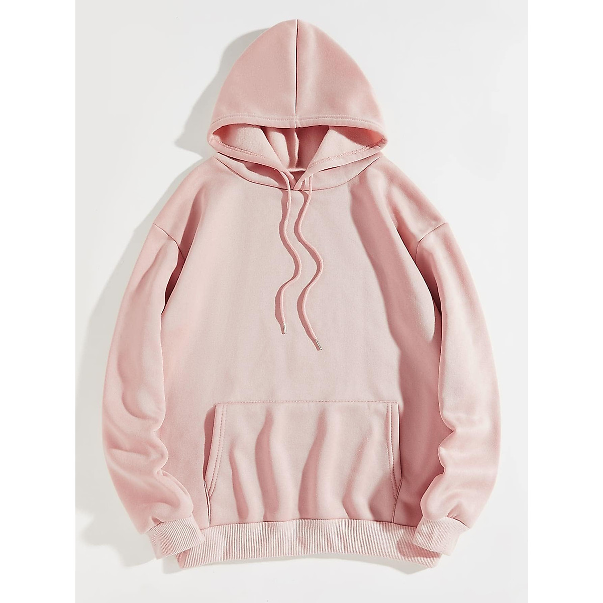 Floerns Women's Letter Graphic Print Long Sleeve Drawstring Hoodie Sweatshirt A Light Pink S