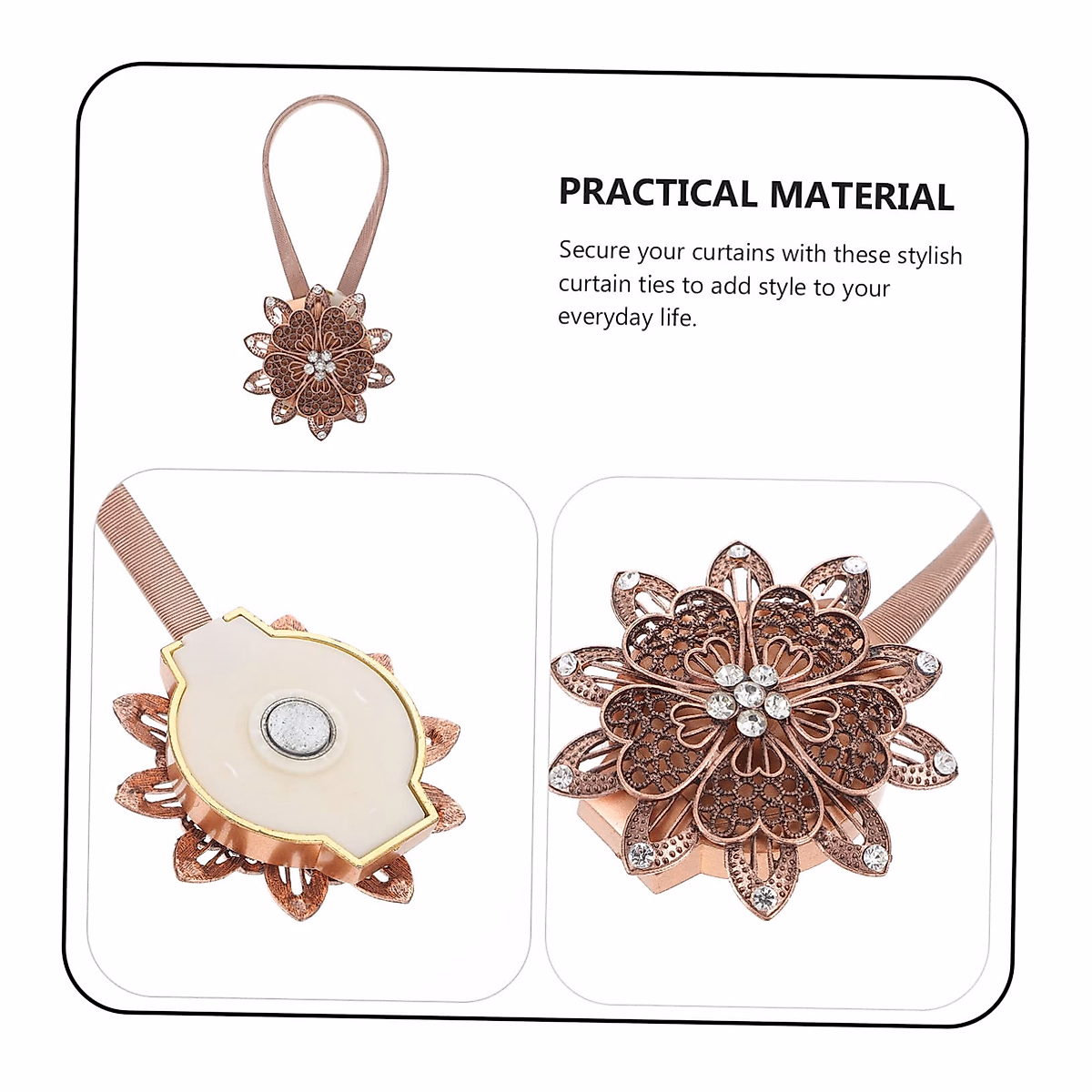 Angoily Curtain Drape Tieback Creative Magnetic Tieback Elastic Holdback Easy to Use for Bedroom Living Room