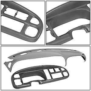 Auto Dynasty, Dashboard Cover Cap Overlay + Instrument Bezel Compatible With Dodge Ram Truck 1500 2500 3500 98-02