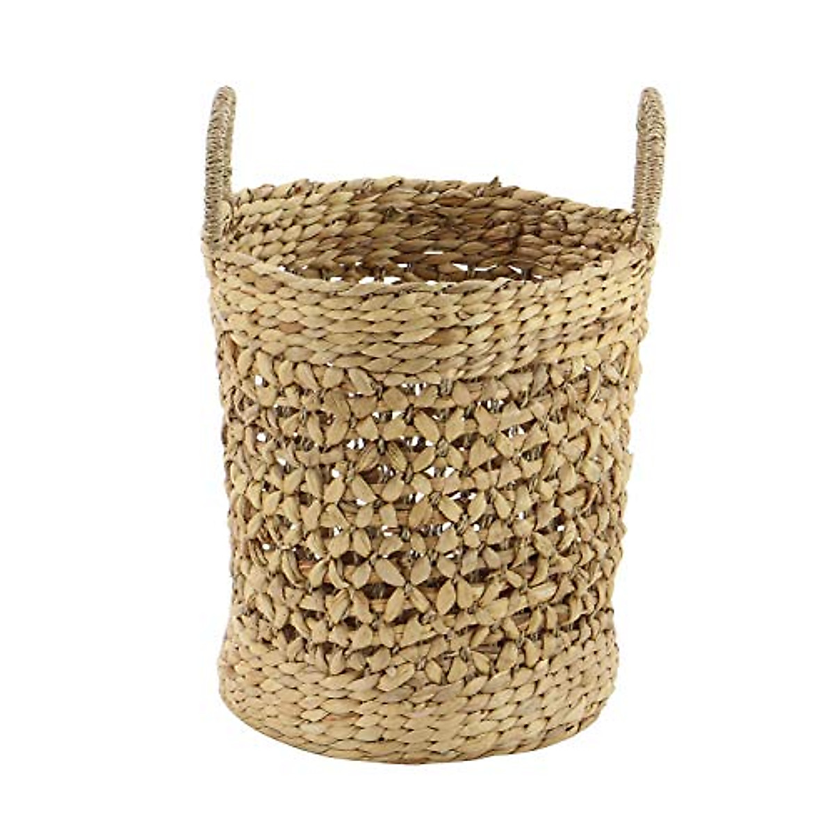 Deco 79 Dried Plant Handmade Woven Storage Basket with Handles, Set of 3 21", 18", 16"H, Brown
