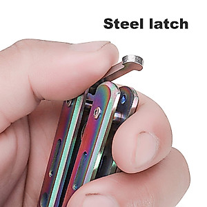 LEYAOAndizhich Folding Colorful Tool, Tactical Stainless Steel Folding Butterfly-Open Style, Best Balance and Inertia, Great for Beginners