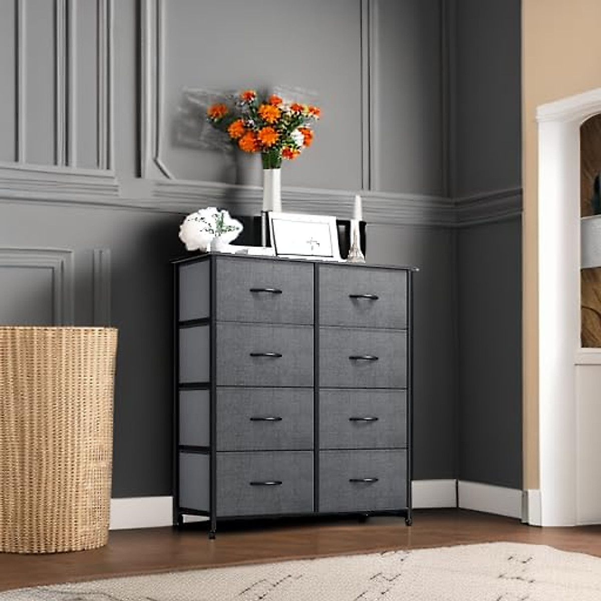 YITAHOME Dresser for Bedroom, Fabric Dresser with 8 Drawers,Tall Dresser,Chest of Drawers for Closet
