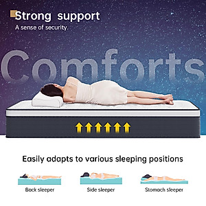 COOLMI King Mattress, 12 Inch, Pressure Relief, Protecting Spine, Silent Sleep, Soft and Comfortable Medium Firm Memory Foam, CertiPUR-US.