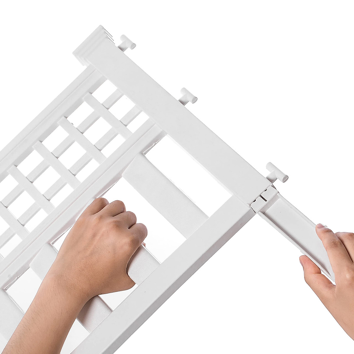 Gardenised Plastic Outdoor Decor Garden Flower Edger Fence, Border, Set of 4 Panels, White