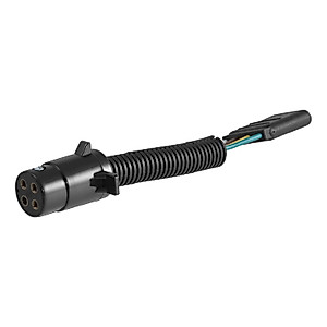 CURT 57225 4-Pin Round Vehicle-Side to 4-Way Trailer Wiring Adapter , black