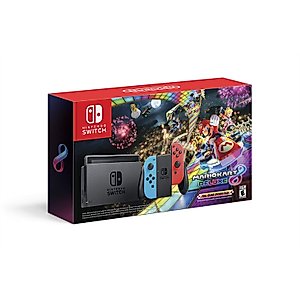 Nintendo Switch w/ Neon Blue & Neon Red Joy-Con + Mario Kart 8 Deluxe (Full Game Download) - Switch