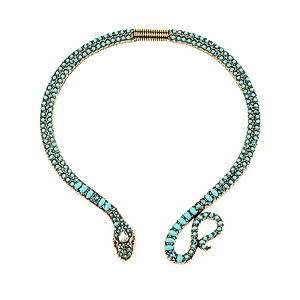 Vintage Snake Necklace Single Layered Turquoise Choker Necklaces Pendant Chain Necklace Summer Beach Accessories Party Favor Gifts 42x1.7cm
