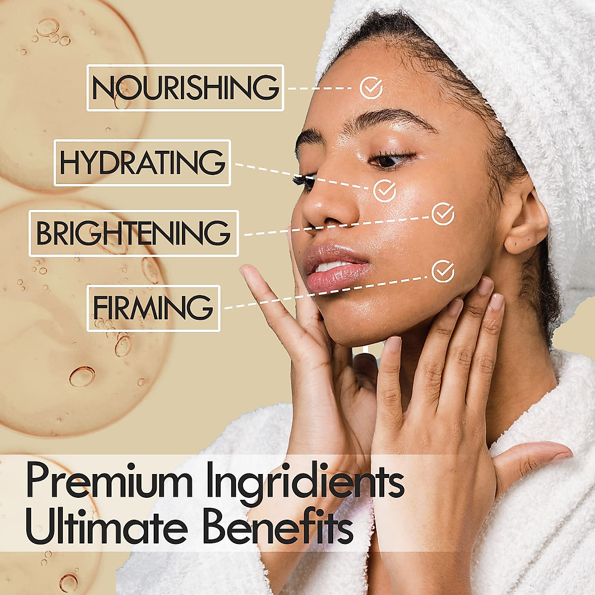 LA DIVA Gold Foil Sheet Face Mask Skin Care - Brightening, Moisturizing, Anti-Aging & Hydrating Facial Treatment Mask for Women and Men - with Collagen & Hyaluronic Acid - 6 pack