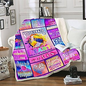 Volleyball Gifts for Teen Girls, Volleyball Blanket Gifts, Best Team Gifts for Volleyball Players, Volleyball Gift Ideas, Soft Warm Cozy Fuzzy Throw Blanket for Home Couch Sofa Bed 50"x 60"
