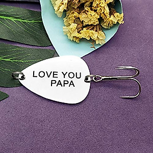 Father's Day Gift for Father Dad Fishing Lure Gift for Papa Dad Daddy Love You Papa Fishing Lure Hook Fisherman Gift Birthday Thanksgiving Gifts for Daddy Father Papa from Son Daughter