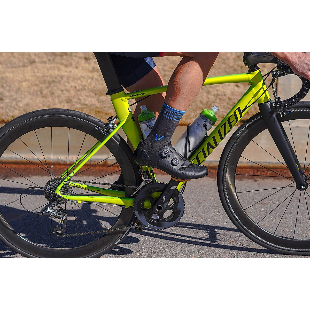 Swiftwick- ASPIRE SEVEN Cycling Socks, Firm Compression Fit, Tall Crew (Black, Large)