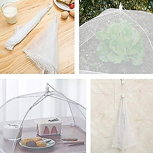 Onarway 3 Pack Food Covers 14 Inch Pop-Up Encrypted Mesh Plate Serving Tents, Fine Net Screen Umbrella for Outdoors, Parties, Picnics, BBQs, Reusable and Collapsible