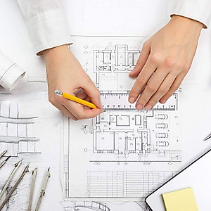 6 Pack 6 Inch Ruler Plastic Ruler Straight Ruler Plastic Measuring Tool Transparent Ruler Small Ruler with Inches and Metric Measuring for Student School Office (Clear, 15cm)