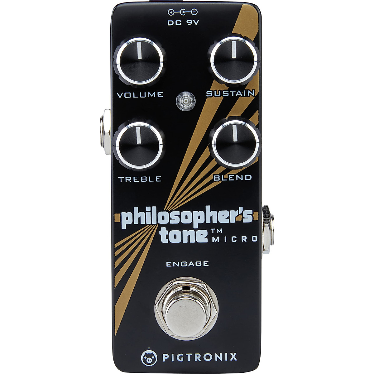 Pigtronix Philospher's Tone Optical Compressor Pedal - Bundle with Instrument Cable, 2 Patch Cables, and 6 Dunlop Picks