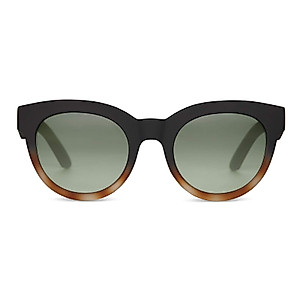 TOMS Women's Florentine Round Sunglasses, Matte Black Tortoiseshell, 52 mm