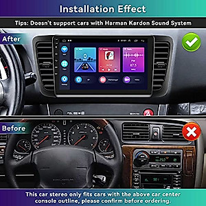 UNITOPSCI Android 11 Car Radio for Subaru Legacy Outback 2005 2006 2007 2008 2009 Wireless CarPlay Android Auto 9”Touchscreen Bluetooth GPS Navigation FM USB Subwoofer SWC with AHD Backup Camera