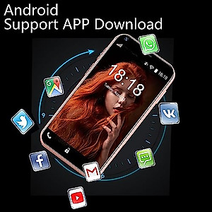 Hipipooo Super Small Mini Smartphone 3G Dual SIM Mobile Phone 1GB RAM 8GB ROM Android 6.0 Unlocked Kids Phone Pocket Cellphone (Pink)