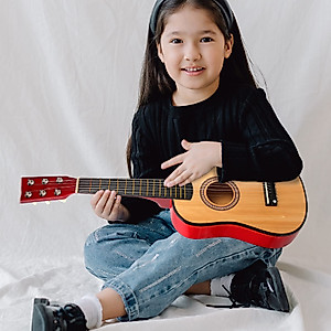 Kisangel 1pc Kids Beginner Guitar 23 Inch Guitar 6 String Vintage Style Acoustic Guitar Wooden Guitar Music Instruments for Kids(As Shown)
